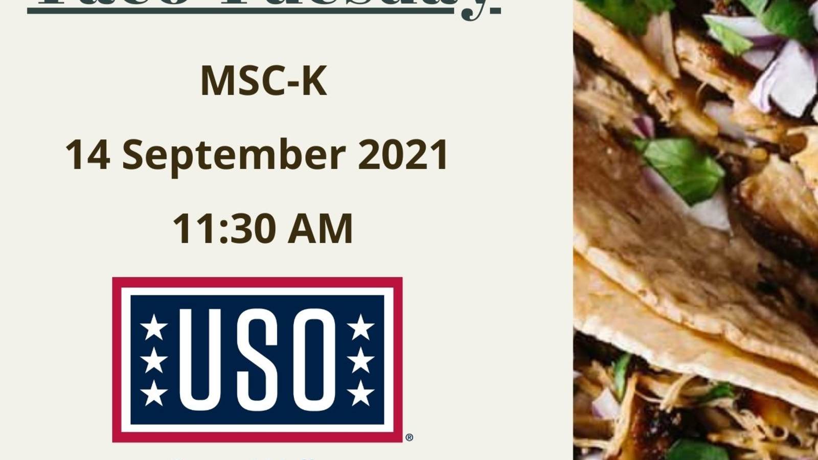 Outreach MSCK Taco Tuesday Carnitas • USO Korea