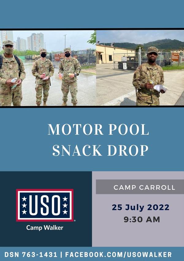 Outreach Camp Carroll Motor Pool Snack Drop • USO Korea
