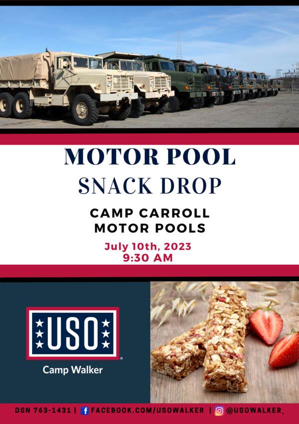 Motor Pool Snack Drop • USO Korea