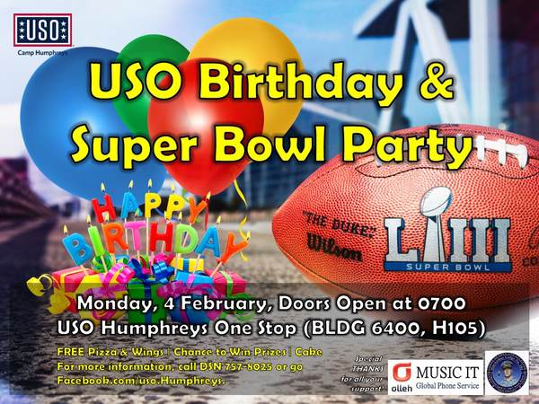 USO Birthday & Super Bowl Party • USO Korea
