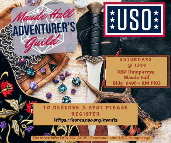 Maude Hall's Adventurer's Guild TTRPG 16 Nov • USO Korea