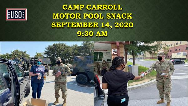 Camp Carroll Motor Pool Snack Drop • USO Korea